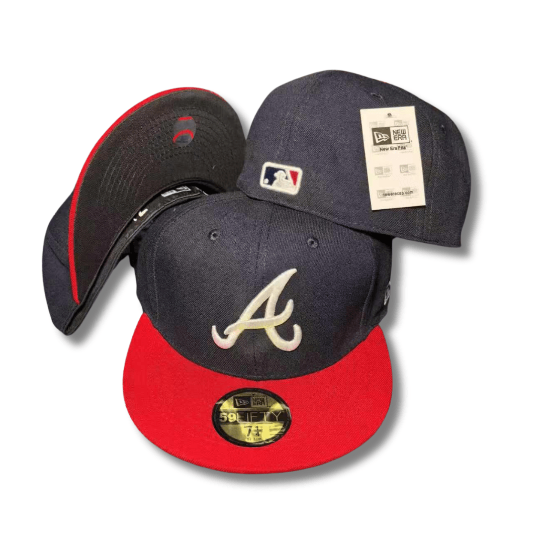 Atlanta Braves Fitted MLB Hat with Red Brim and Navy - Fitted Cap – ND City