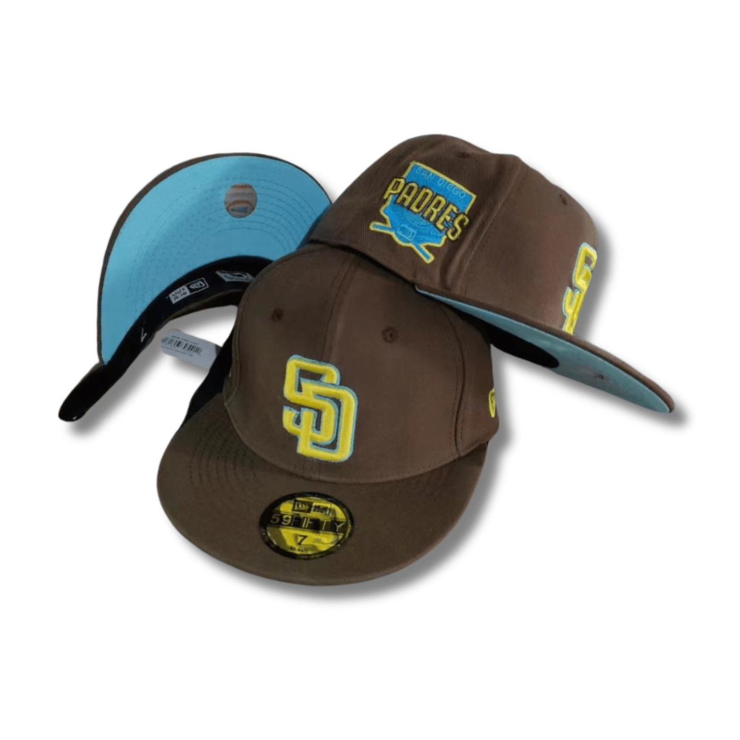 San Diego Padres Retro Logo Brown with Sky Blue Undervisor – Fitted Ca ...